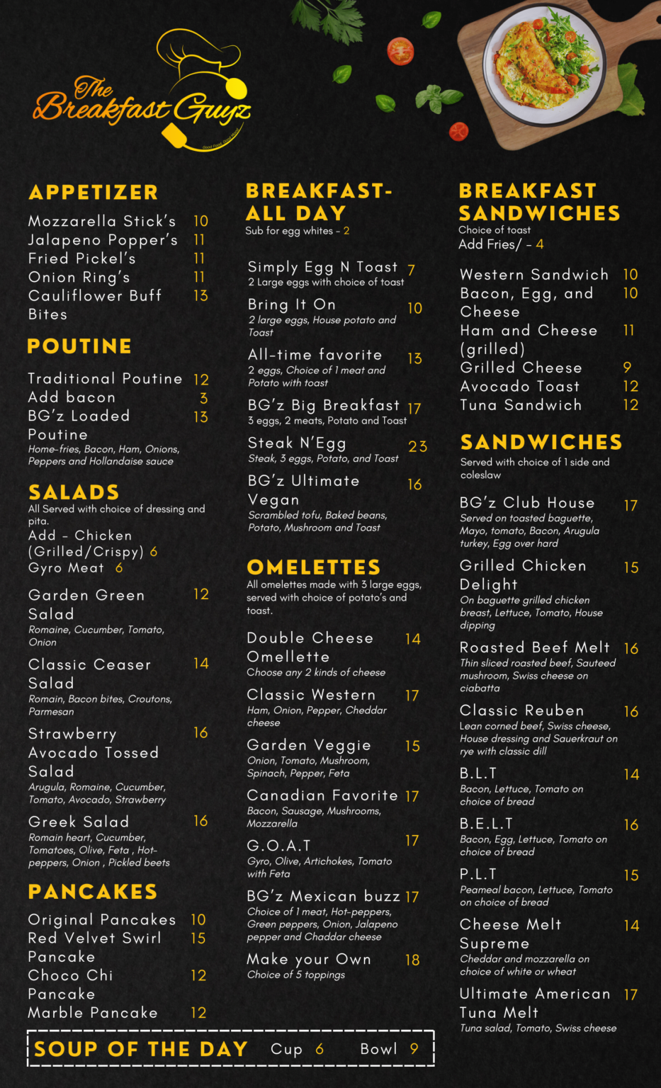 Menu - The Breakfast Guyz